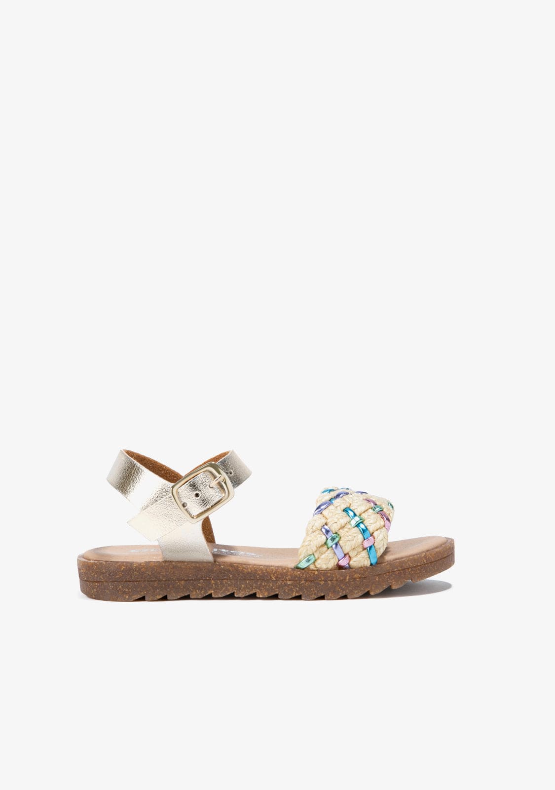 Girl's Sandals Metallic Braided Braided Multicolor
