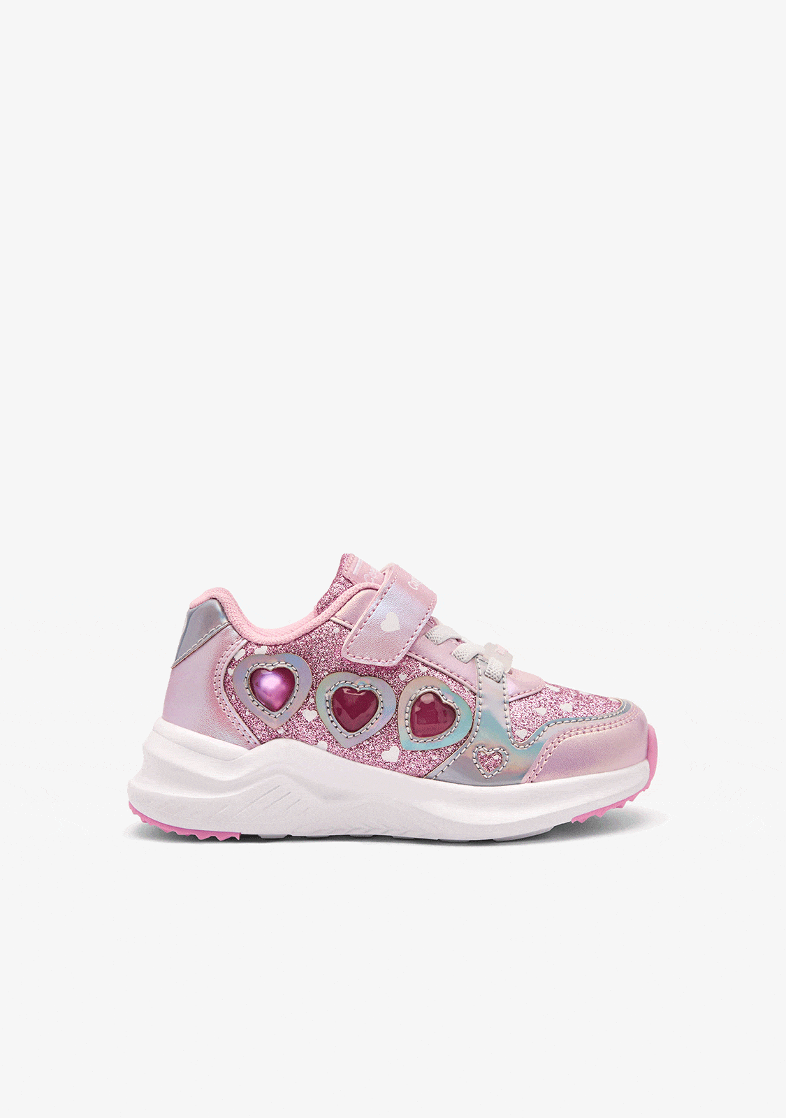 Pink Heart Lights Sneakers | Conguitos
